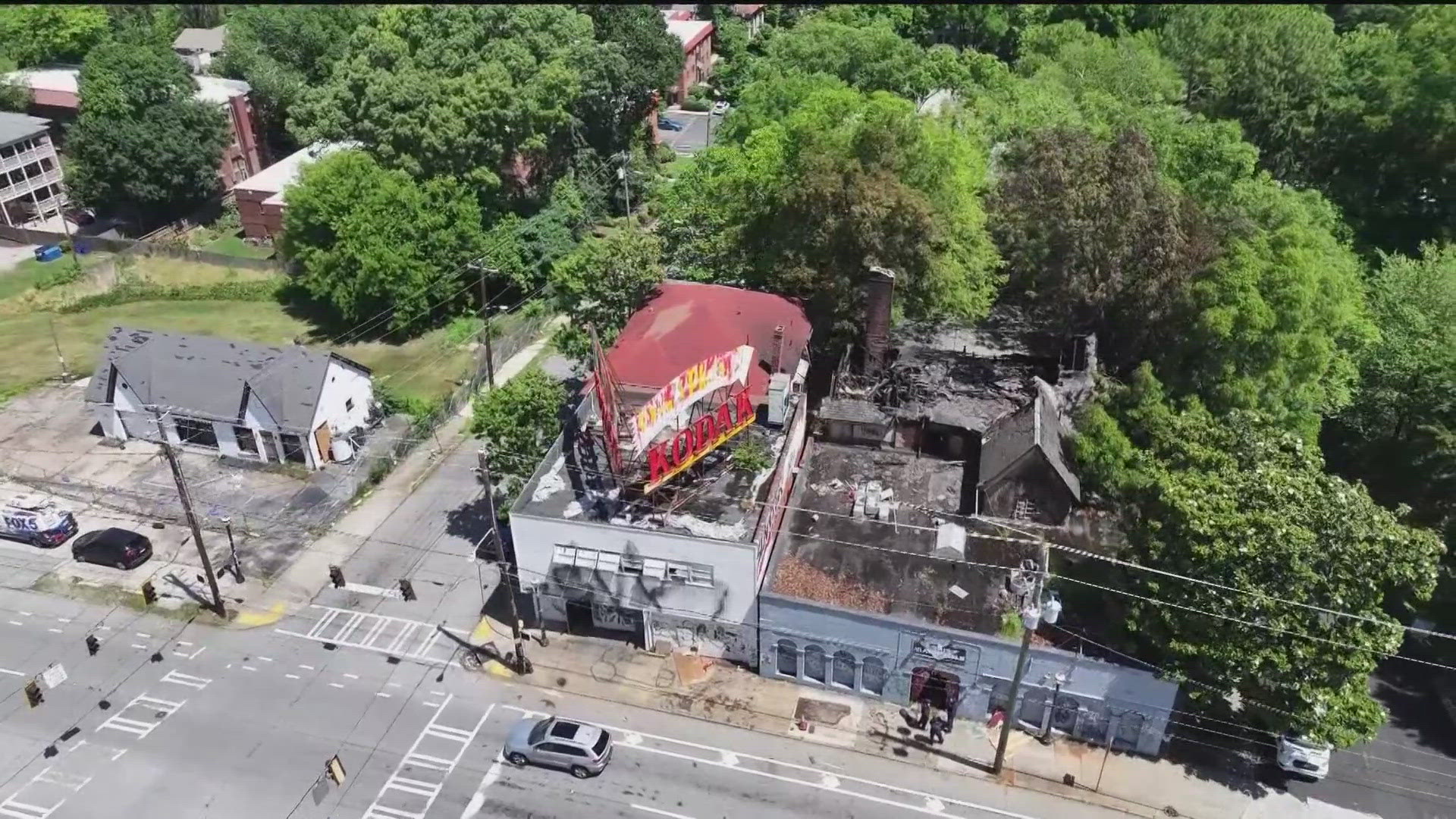 Atlanta Eagle bar fire aftermath | Aerials | 11alive.com