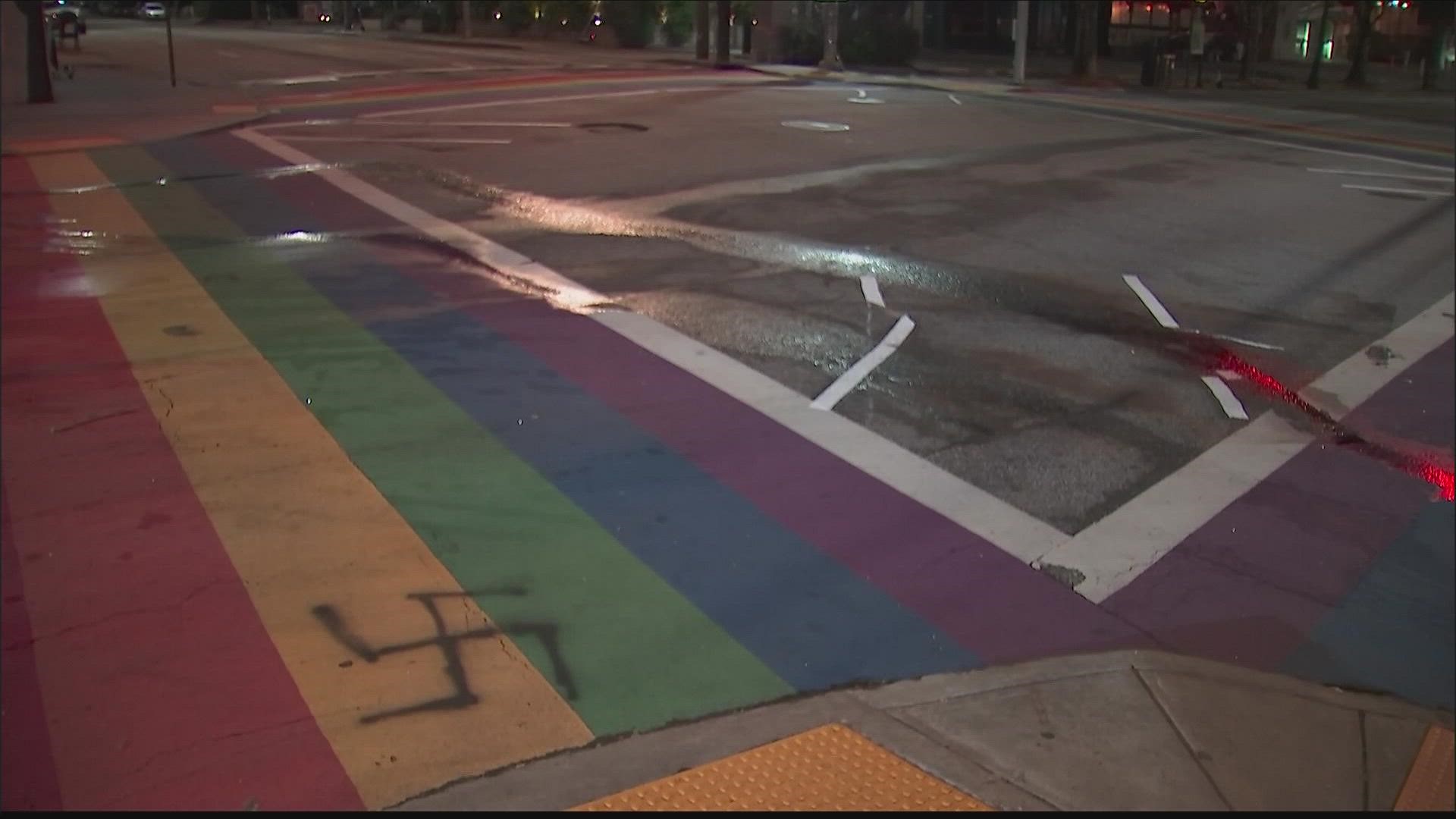 Atlanta's Rainbow Crosswalk, Federal Reserve building vandalized with ...