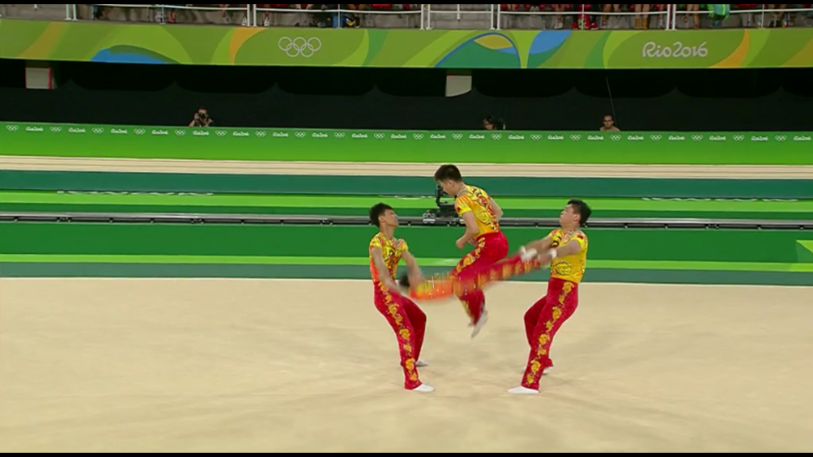 PHOTOS | Chinese acrobatics team plays human jump rope | 11alive.com