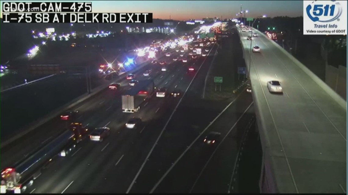 I75 traffic Cobb County | Backup after all lanes shut on I-75 NB ...