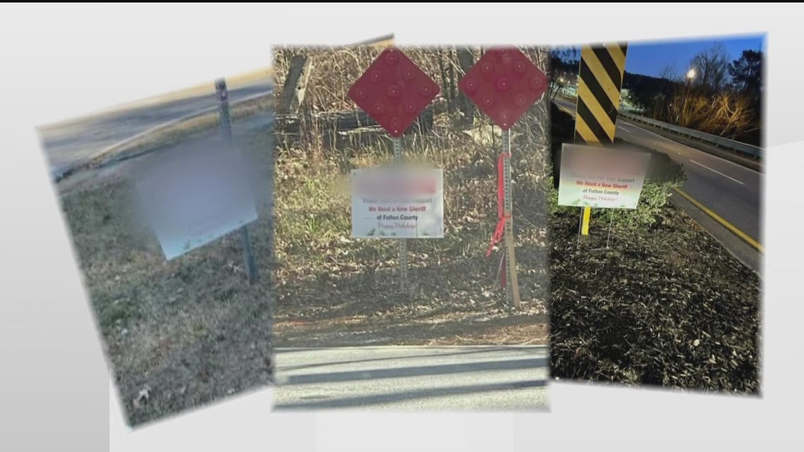 Fines in South Fulton for signs left on poles, right-of-ways | 11alive.com