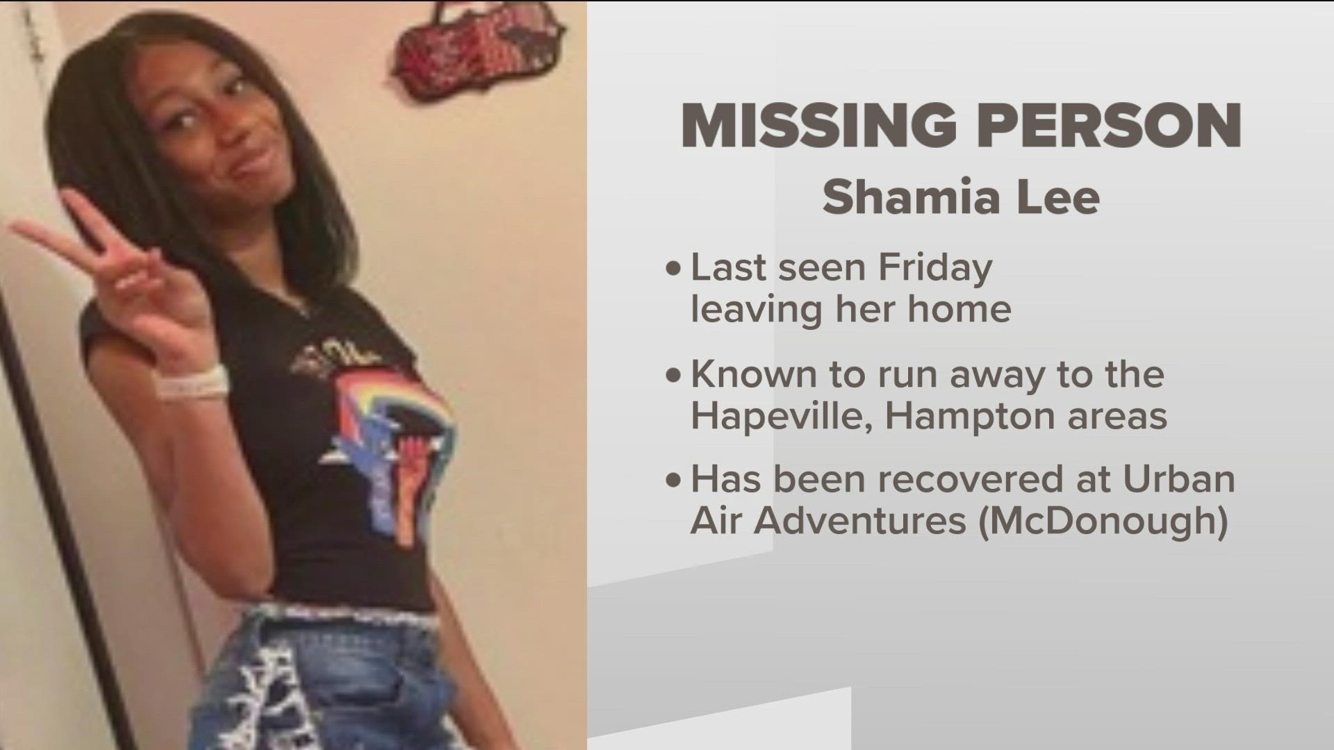 Missing Henry County Teen Shamia Lee