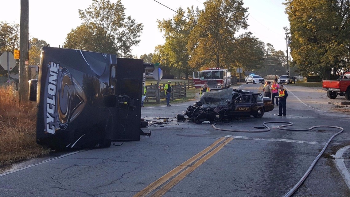 Fiery crash sends Whitfiled Co. deputy and two inmates to hospital ...