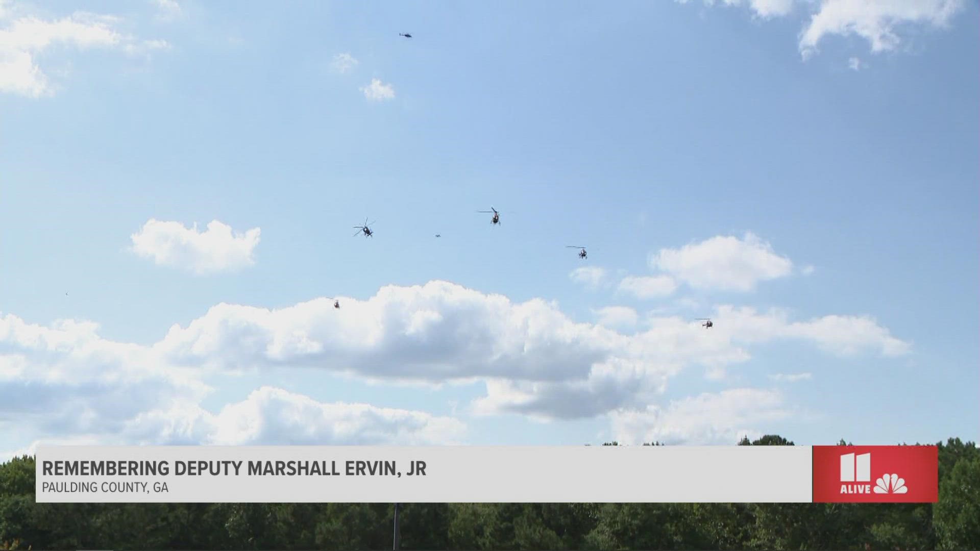 Flyover for Cobb County Deputy Marshall Ervin Jr. | 11alive.com