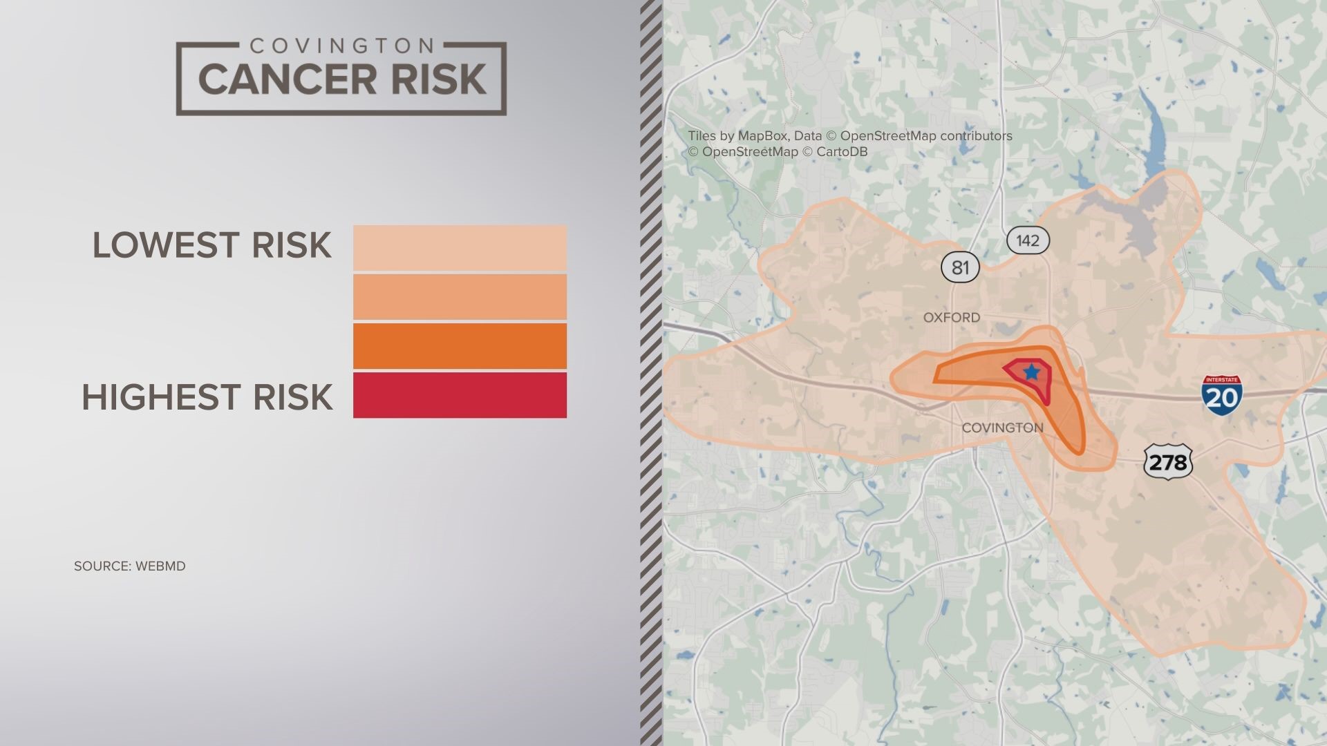Maps show zones with 100+ extra cases of cancer surrounding chemi ...
