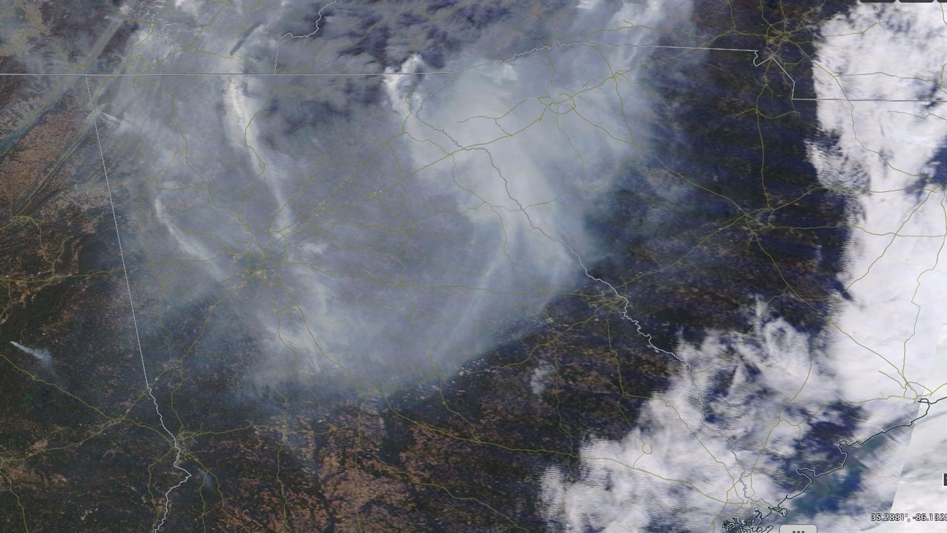 NASA photo of Ga. wildfires shows the view from space | 11alive.com