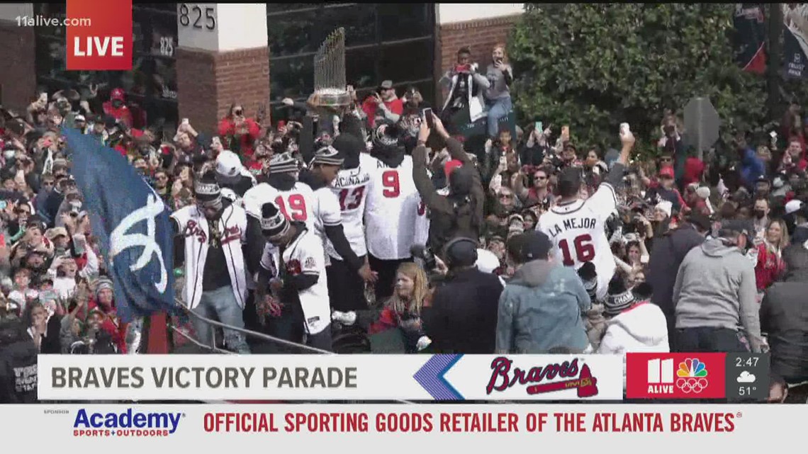 Braves players, fans celebrate World Series with victory parade | Watch ...
