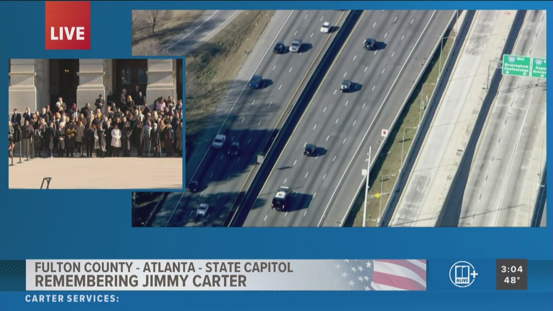 Motorcade for Jimmy Carter on the way to Atlanta | Live coverage ...