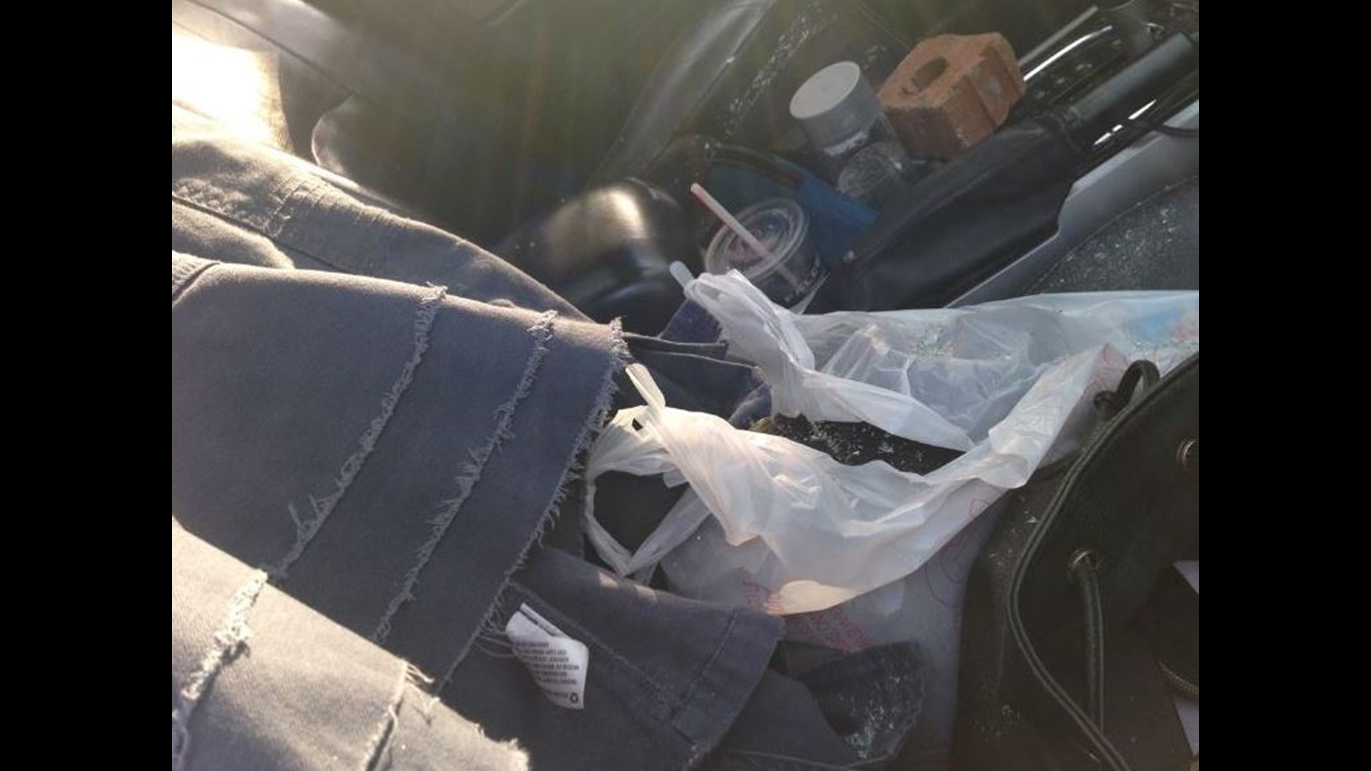 PHOTOS: Hurled brick shatters car windshield | 11alive.com