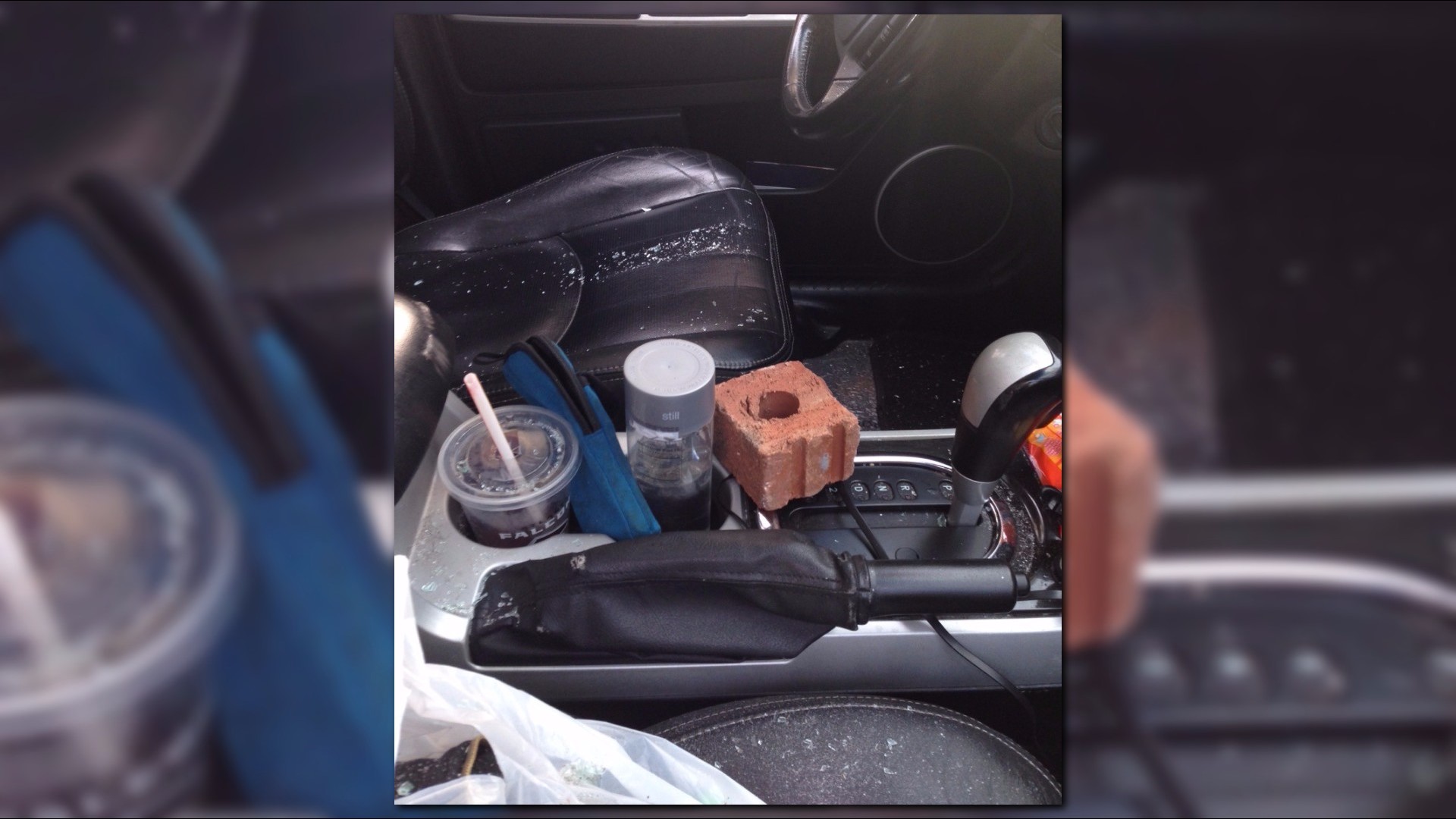 PHOTOS: Hurled brick shatters car windshield | 11alive.com