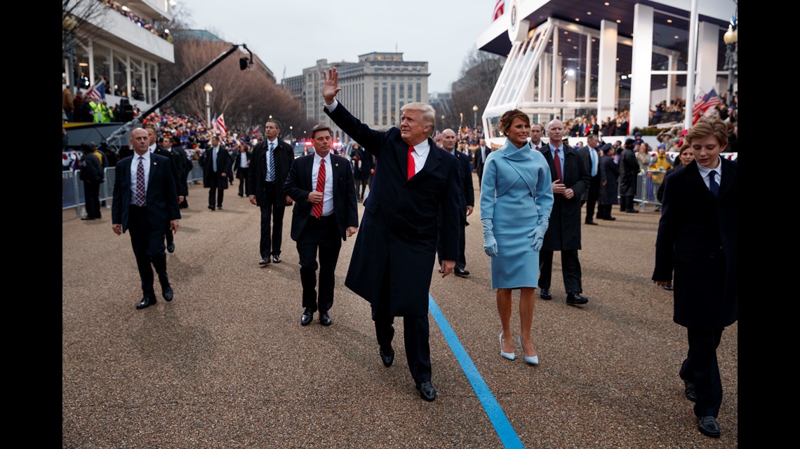 There were a lot of empty seats in the stands along Trump's parade ...