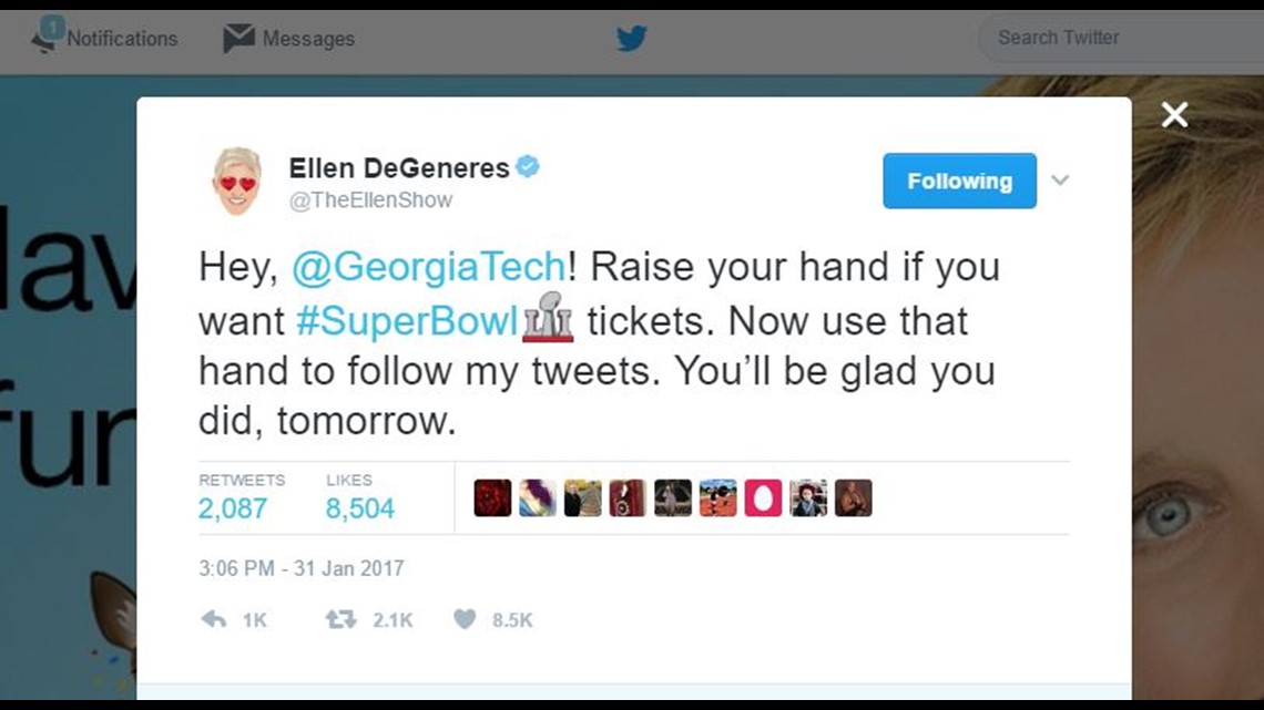 Ellen drops serious hint about Atlanta surprise via Twitter | 11alive.com