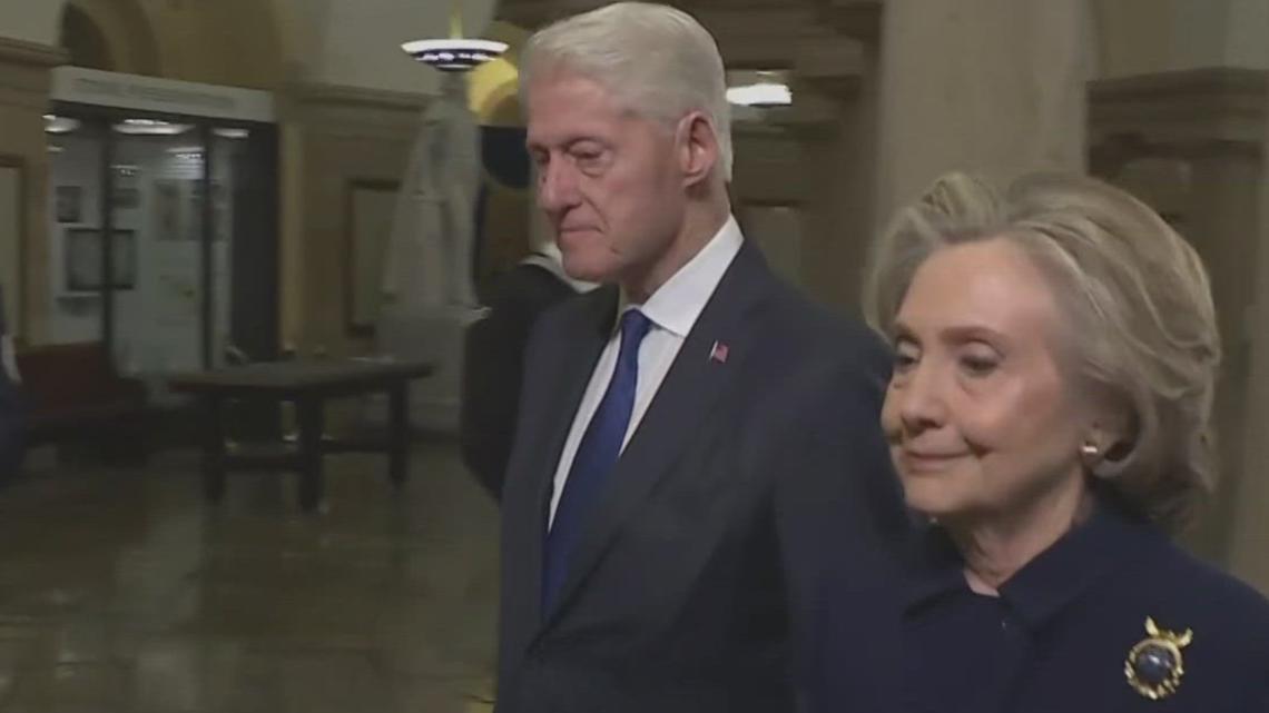 Video of Bill Clinton George W Bush Barack Obama arrival at Trump ...