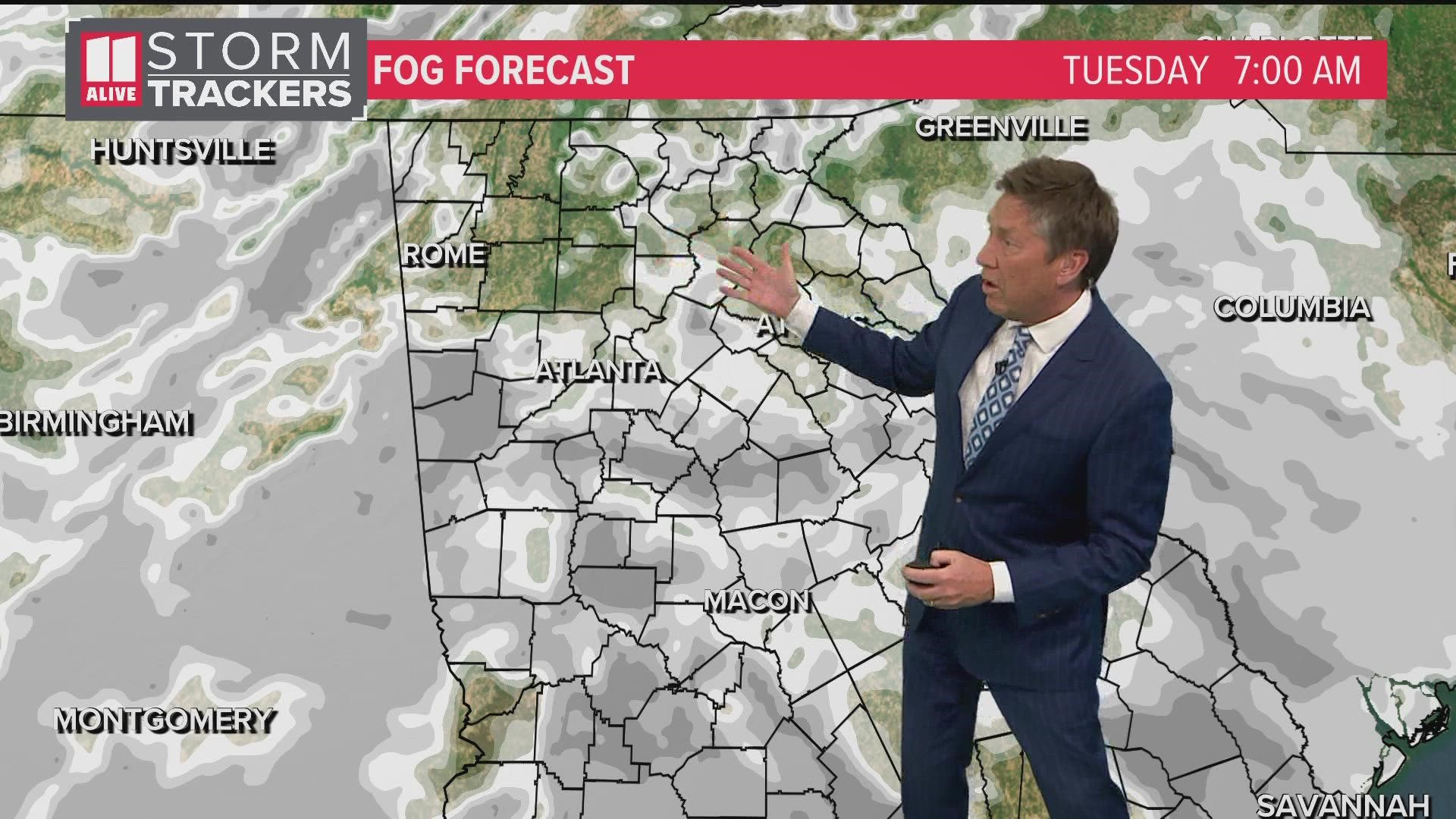 Rainy, foggy commute Tuesday morning | 11alive.com