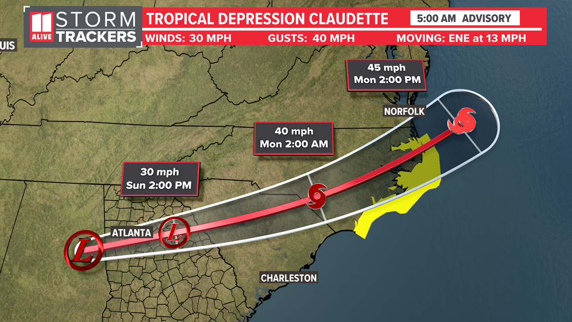 Tropical system timeline for rain in Georgia | 11alive.com