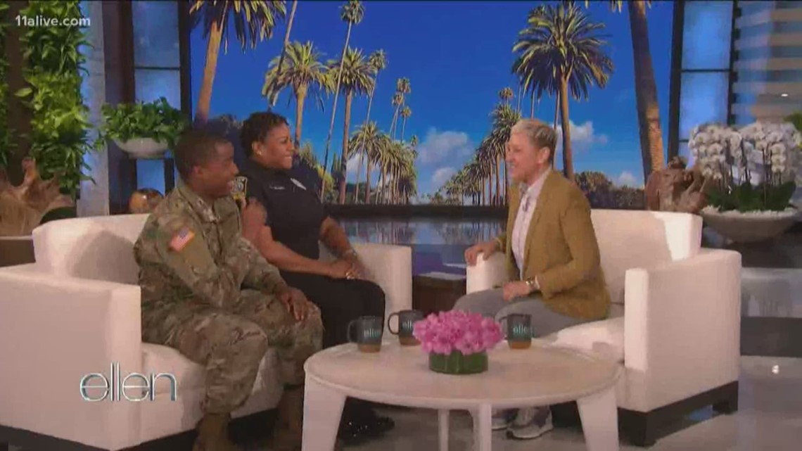 Ellen surprises Atlanta resource officer, military mom on show ...