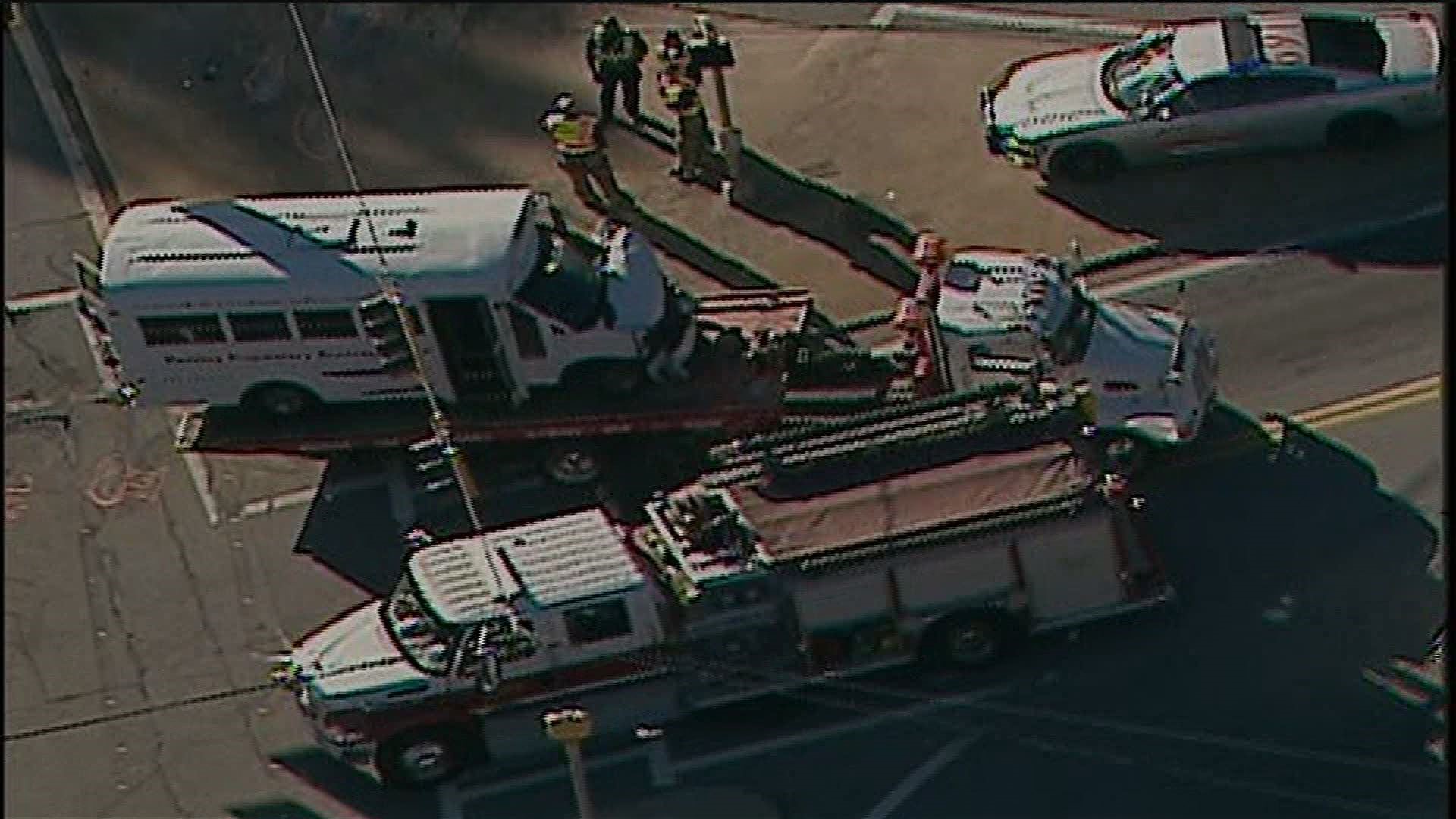 At least 12 taken to hospital after crash involving preschool bus ...