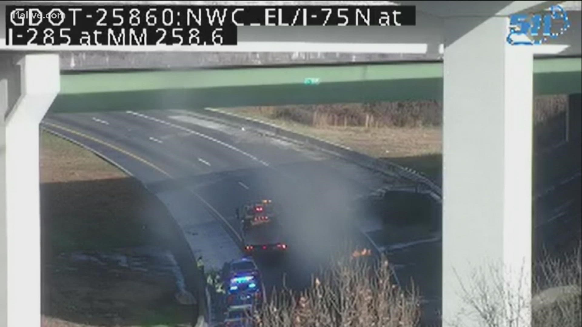 Officer involved in crash working accident I 285 to I 75 ramp | 11alive.com