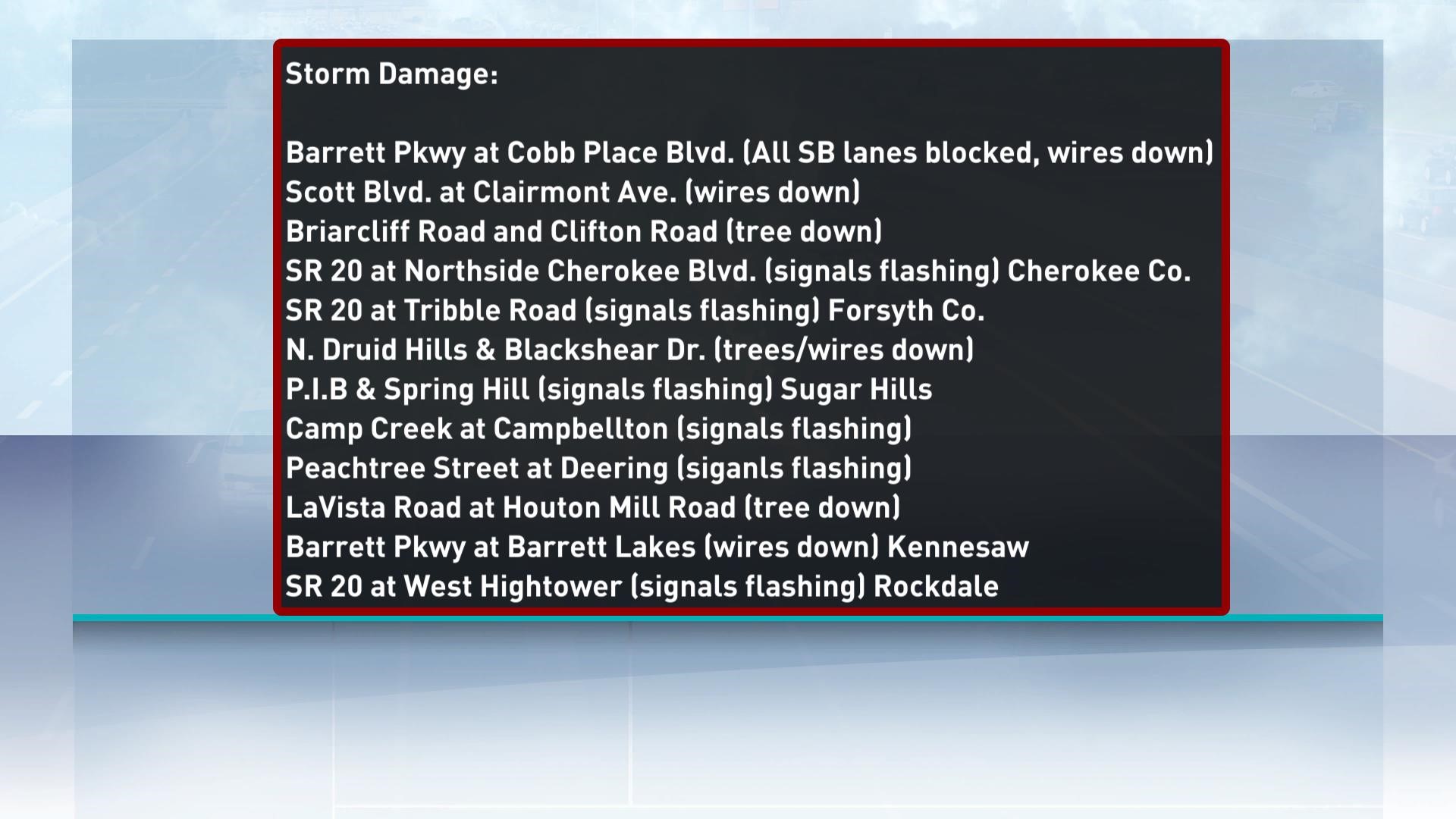 DAMAGE TRACKER | Areas to avoid because of storm damage | 11alive.com