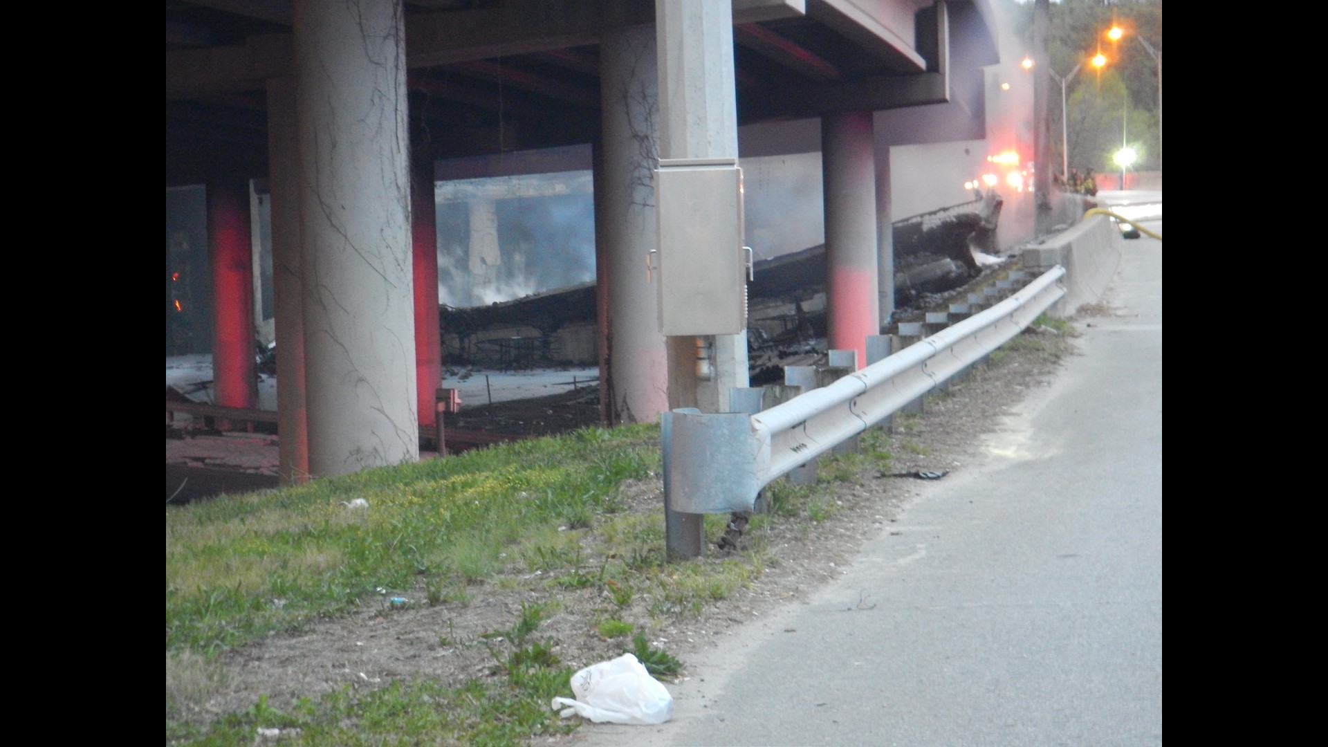 What was burning under the I-85 overpass? | 11alive.com