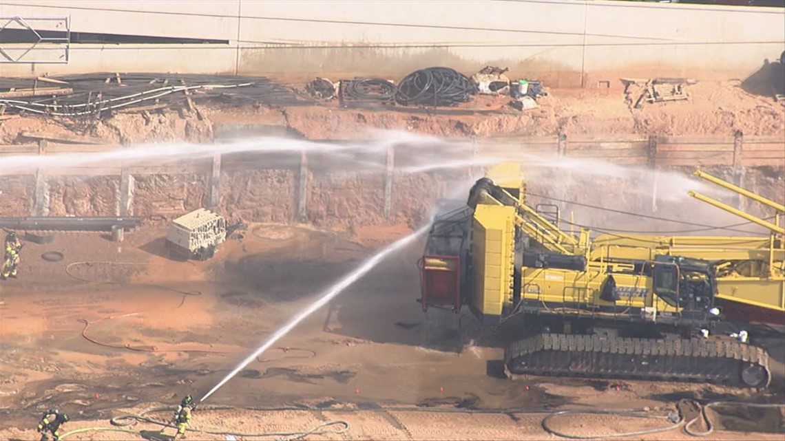 Crane collapse causes fire on Alpharetta construction site | 11alive.com
