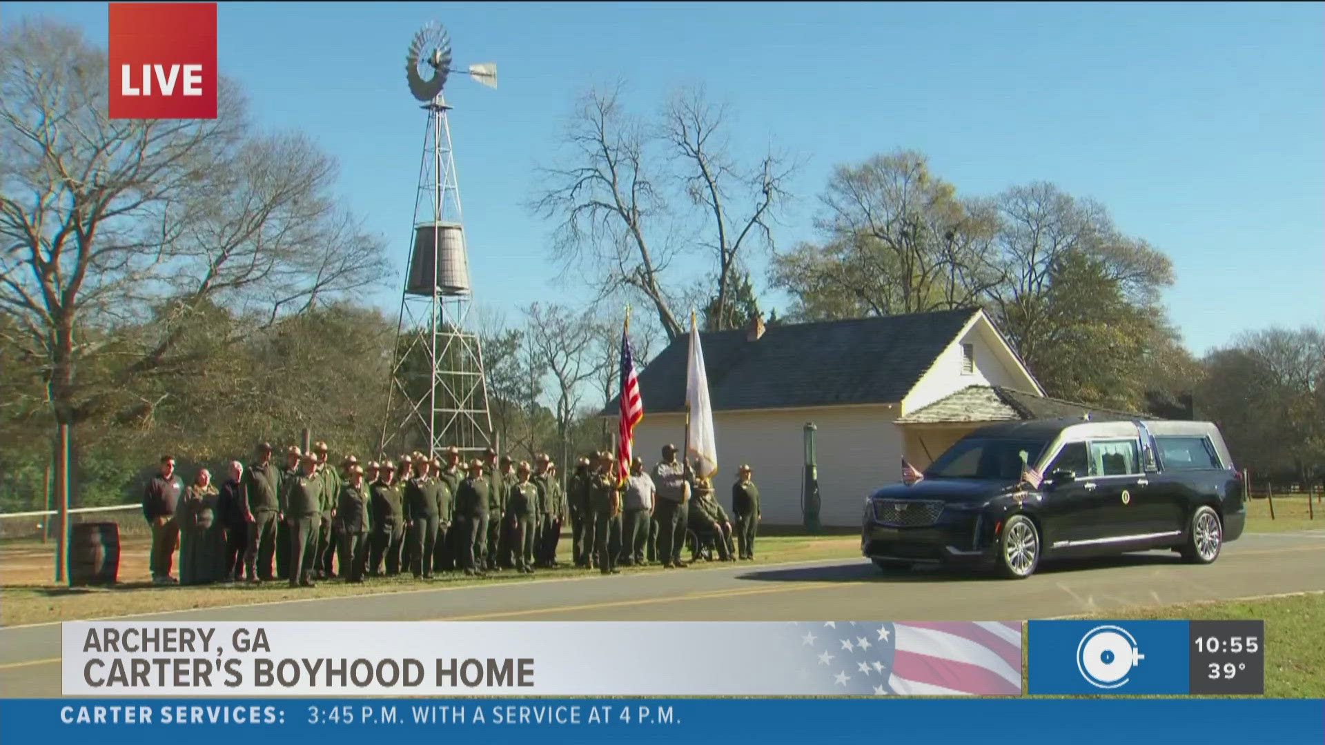 Motorcade for Jimmy Carter arrives at his boyhood home | 11alive.com