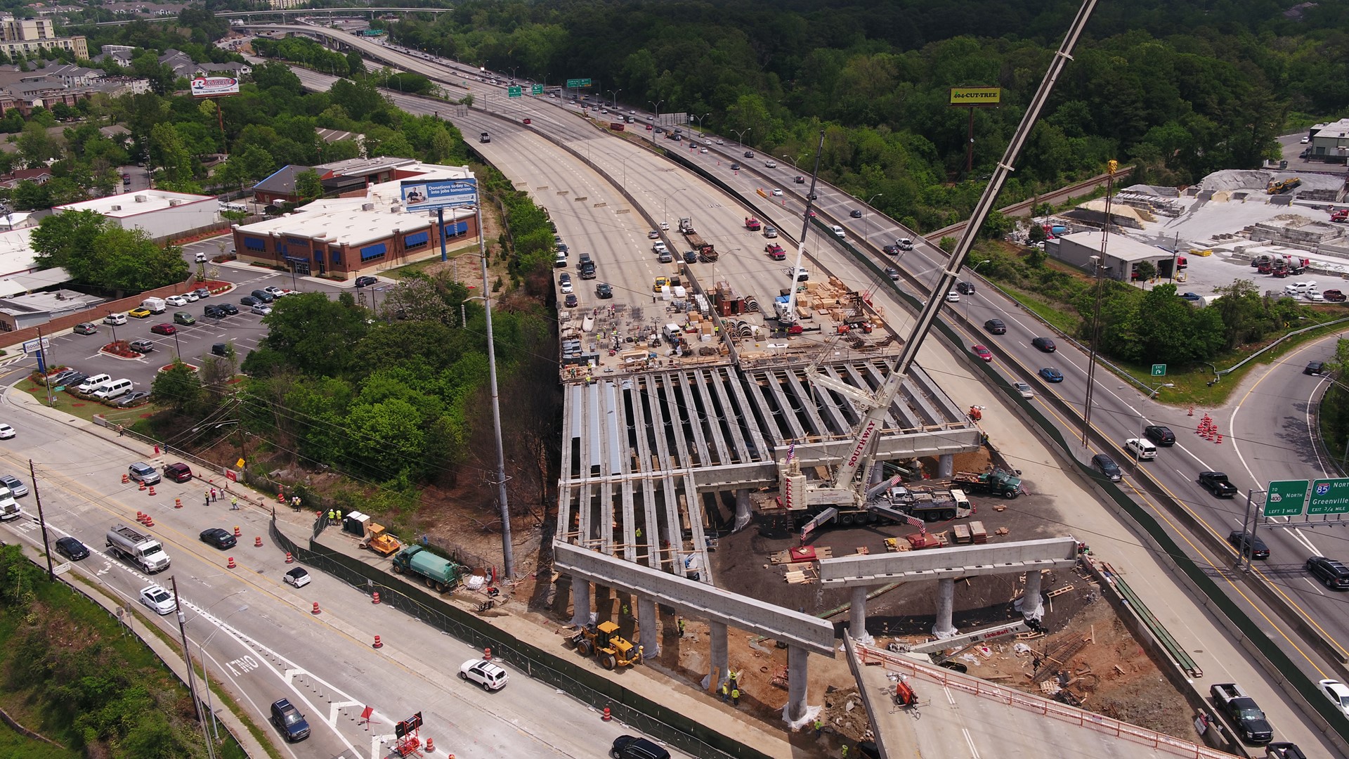 Drone video shows dramatic progress of I-85 construction project ...