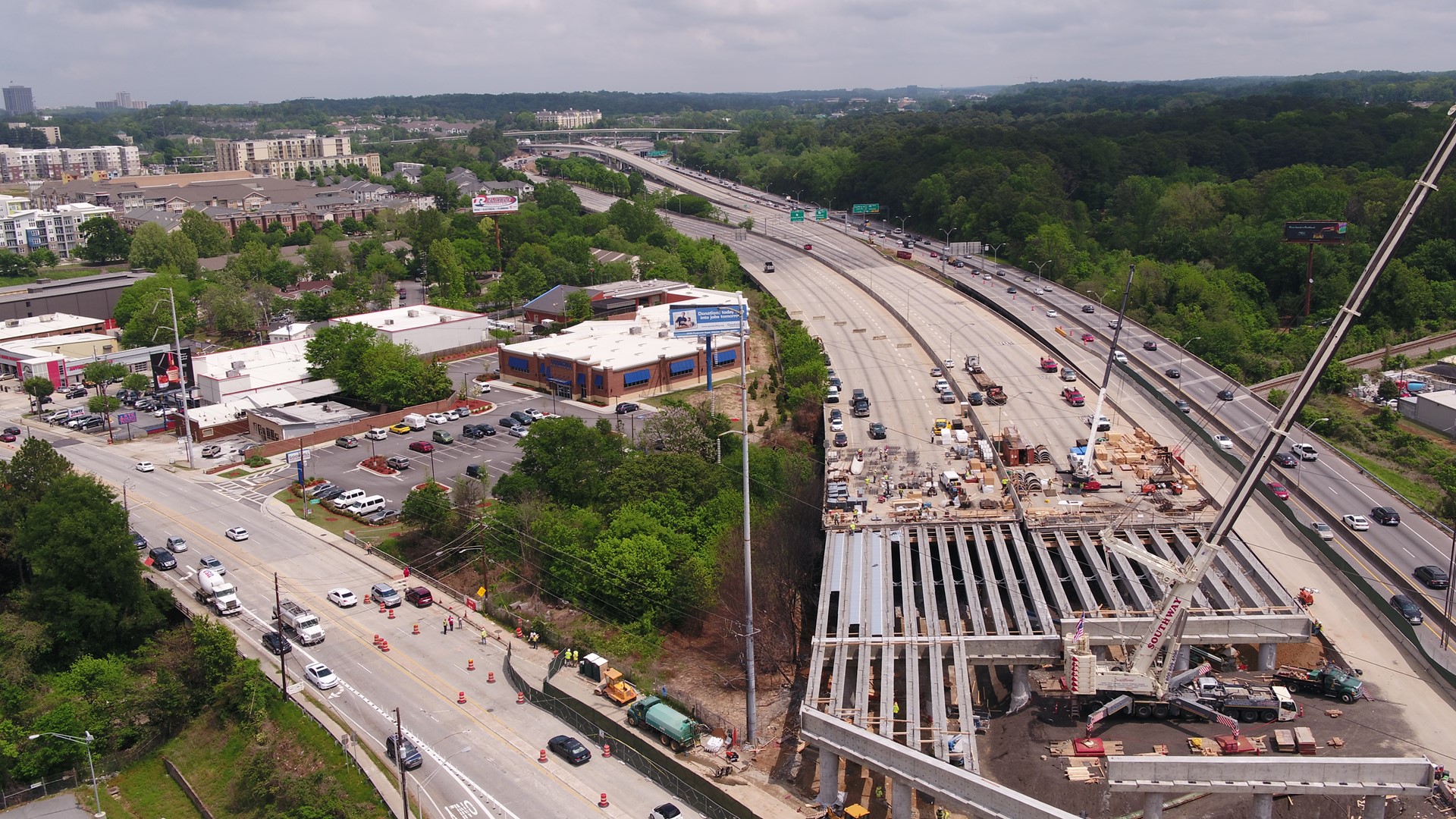 Drone video shows dramatic progress of I-85 construction project ...