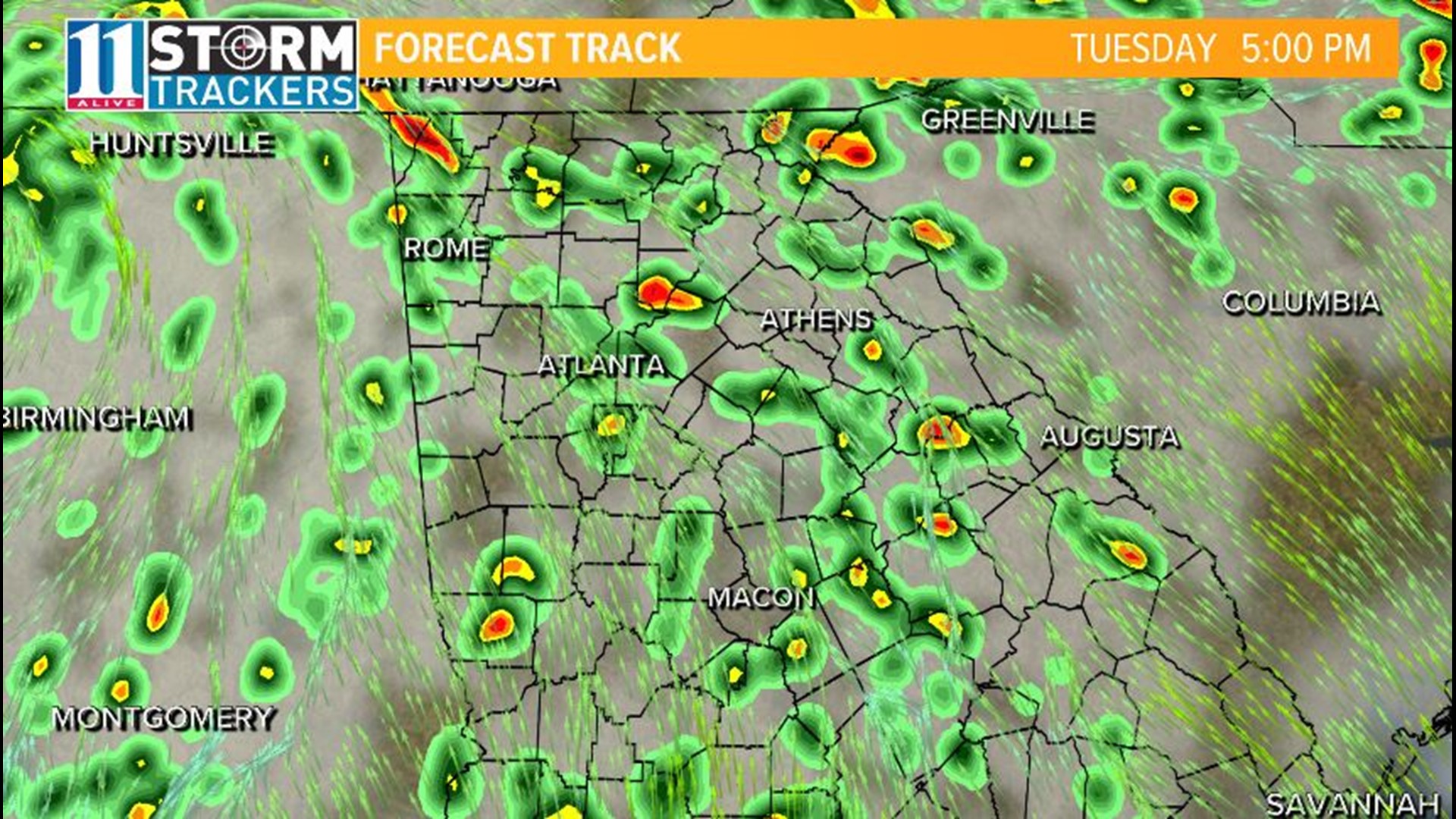 SEVERE WEATHER TIMELINE | What to expect on Tuesday | 11alive.com