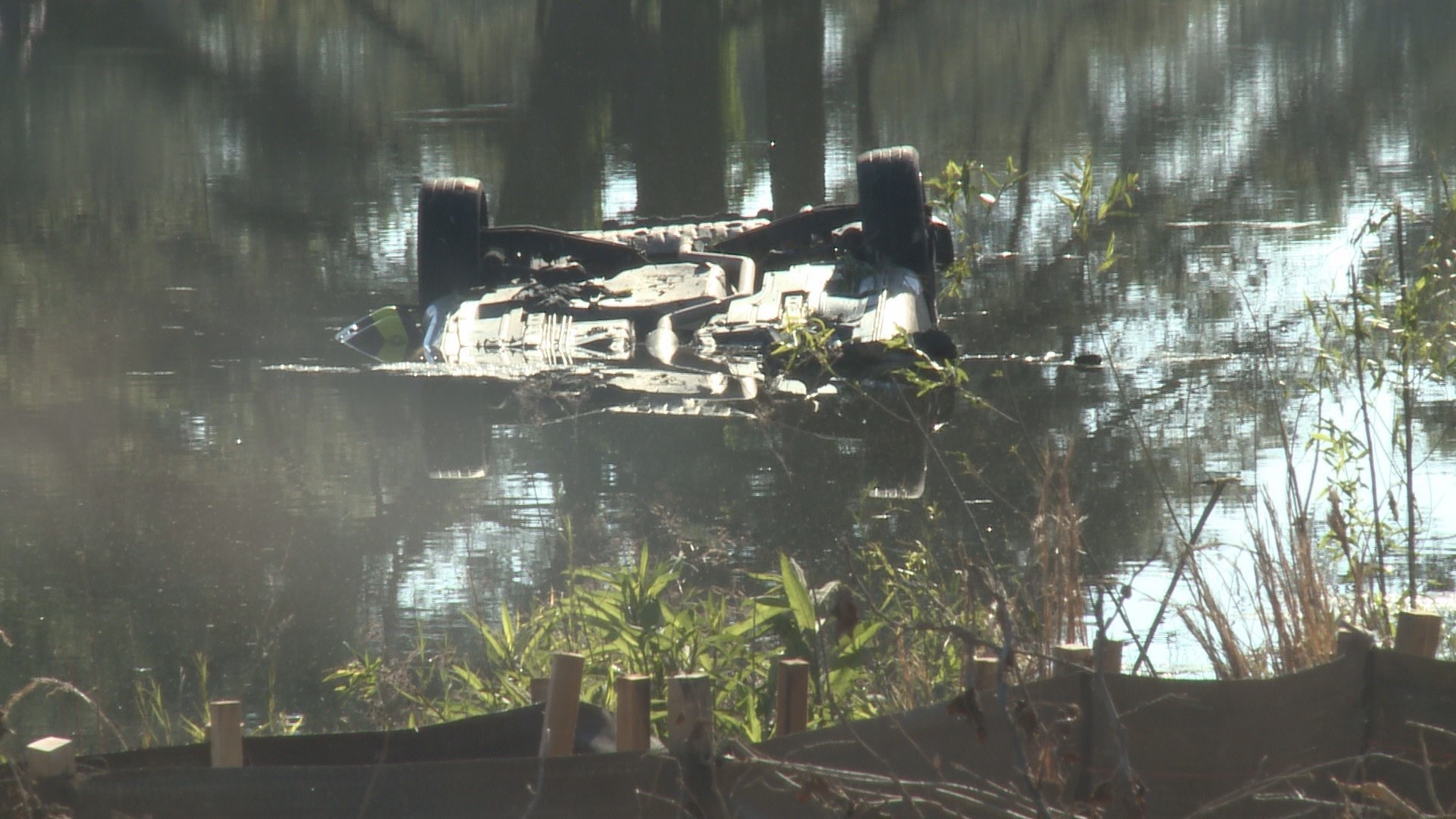 3 dead after chased car flips into pond | 11alive.com