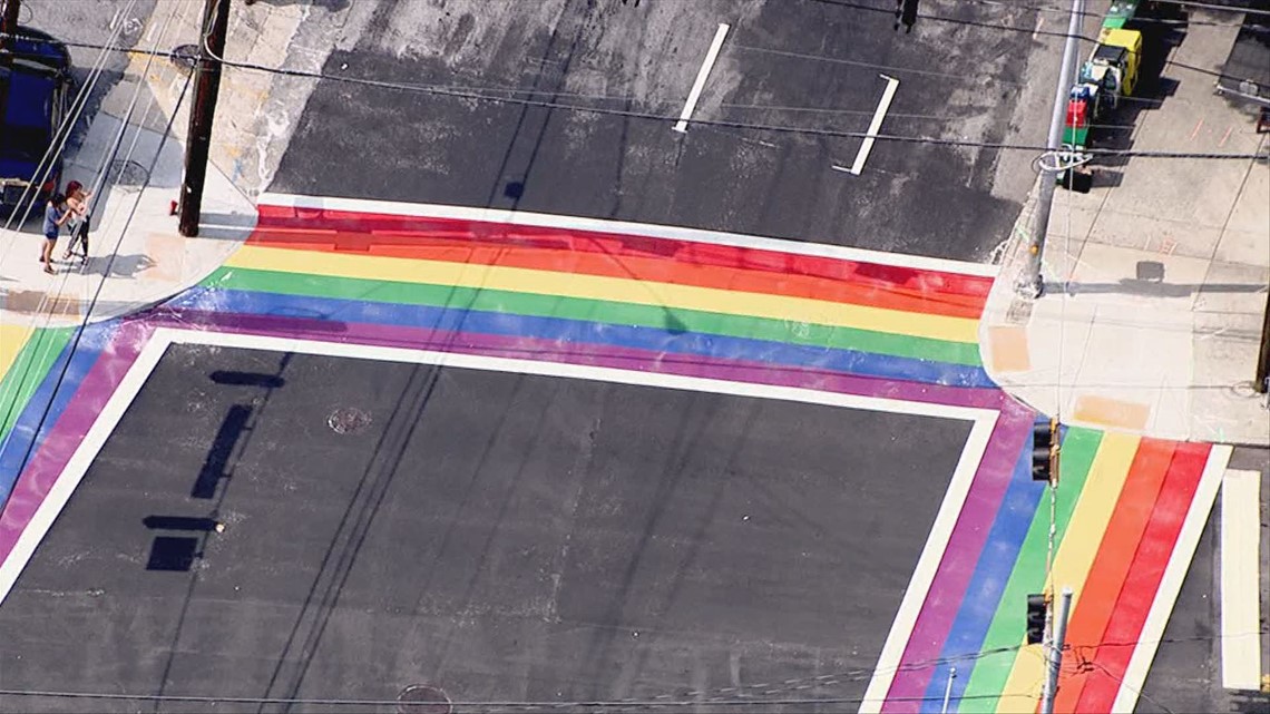 Broken Midtown Rainbow Crosswalk to be fixed by the city | 11alive.com