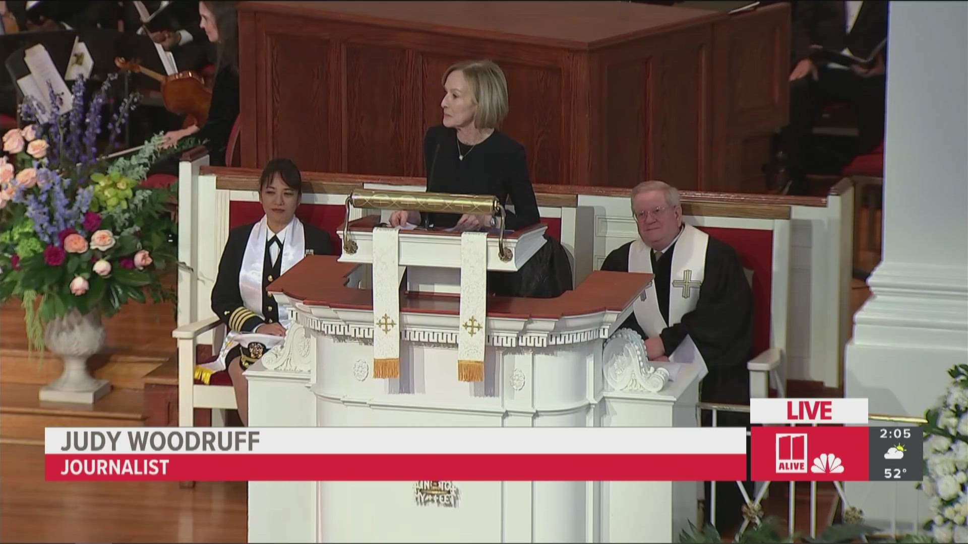 Journalist Judy Woodruff shares remarks at Rosalynn Carter's memorial ...