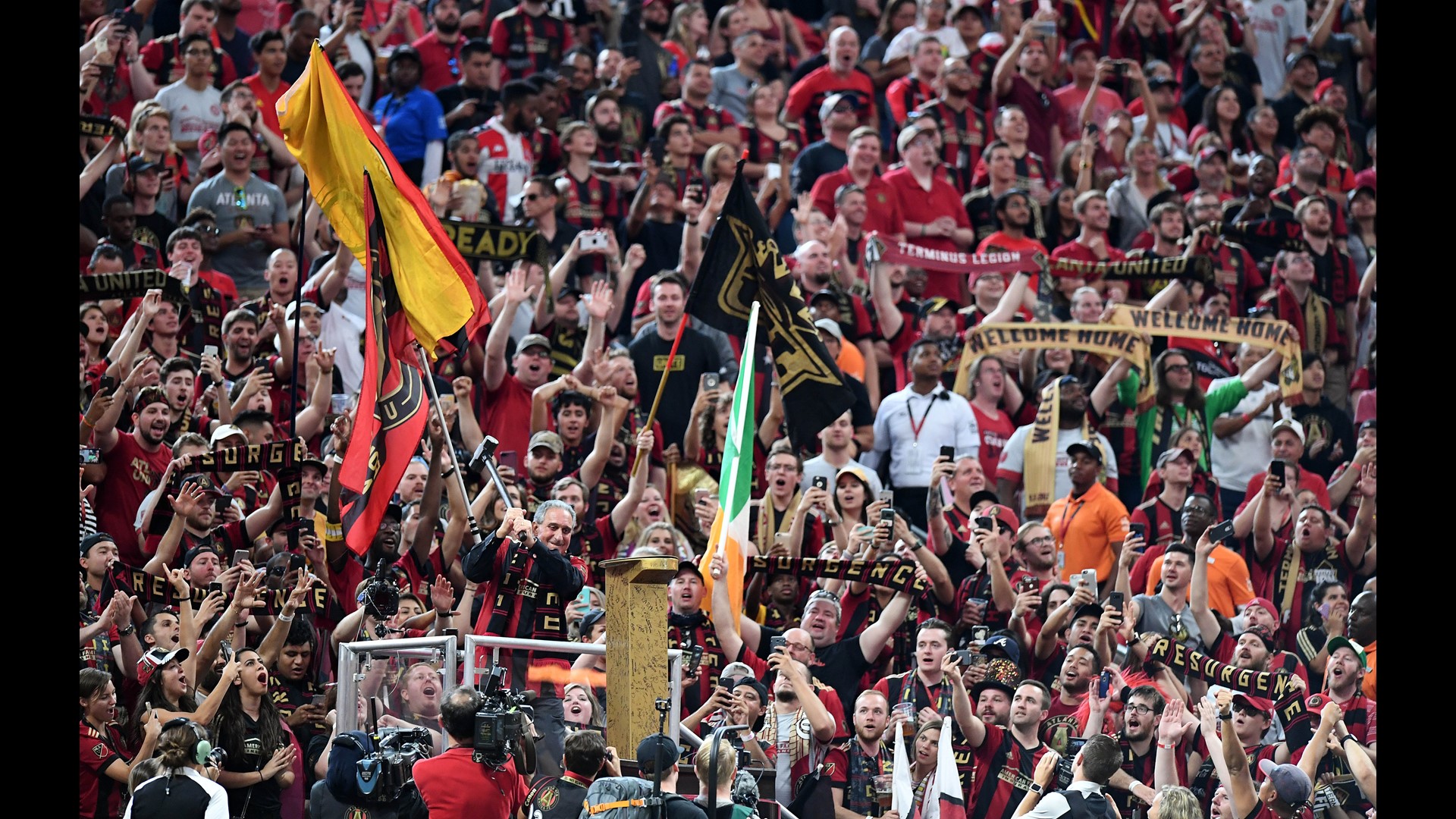 Arthur Blank hammers in Atlanta United's golden spike in front of ...