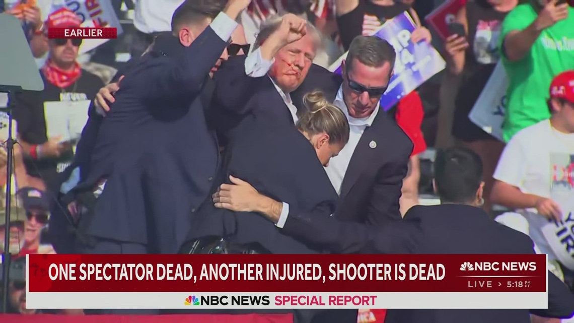 At least 2 spectators shot, 1 killed and suspected gunman dead | Trump ...