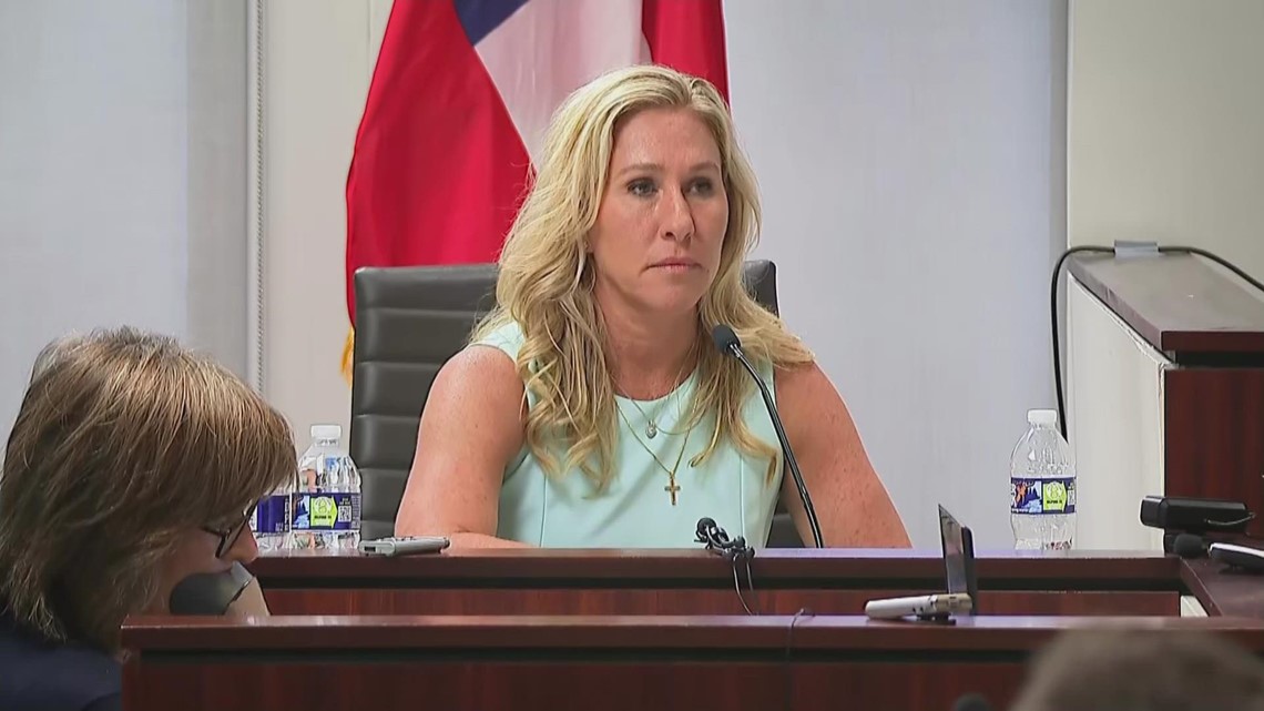 Marjorie Taylor Greene takes questions from her lawyer in reelection ...