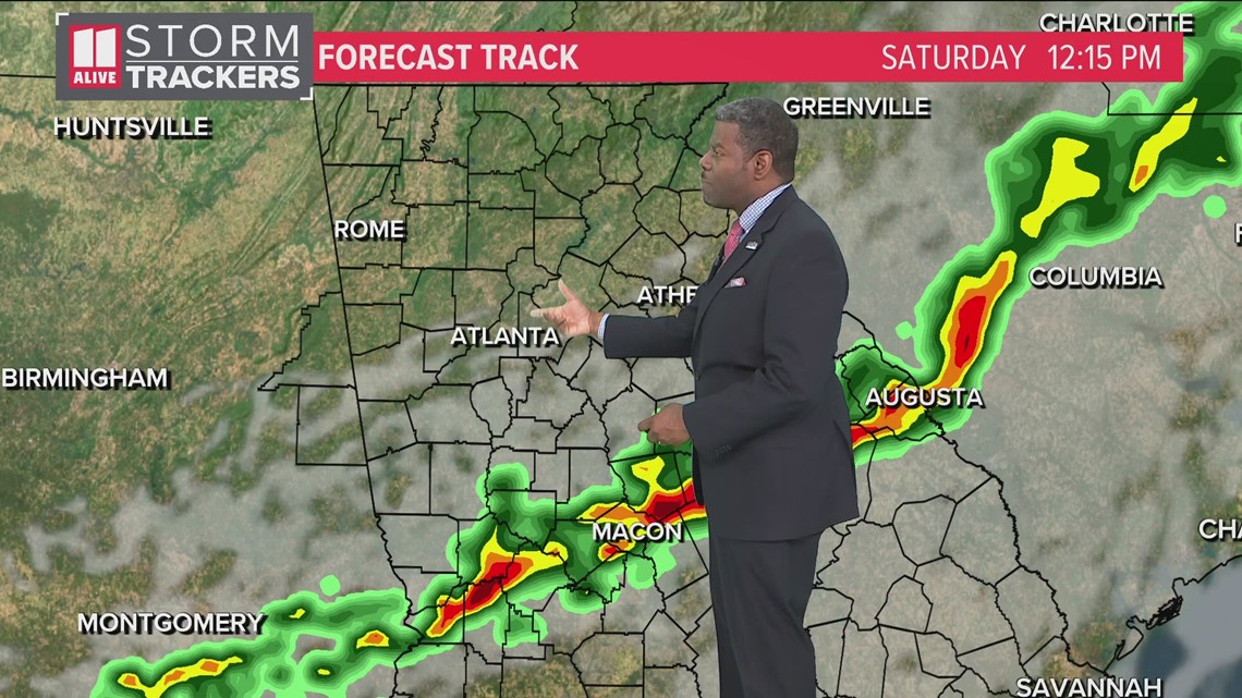 Thunderstorms bringing heavy rain, and damaging winds into Georgia ...