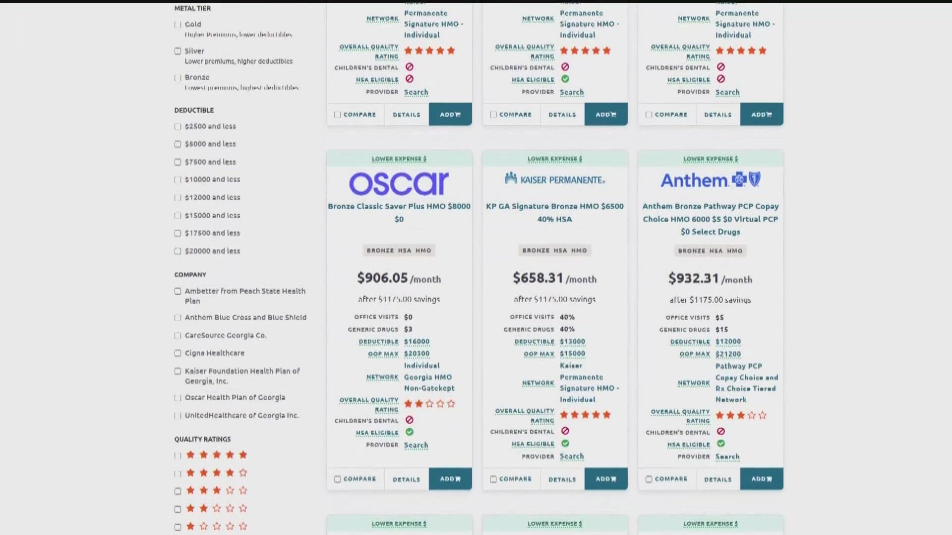 Georgia health insurance marketplace site now showing 'window shopping ...