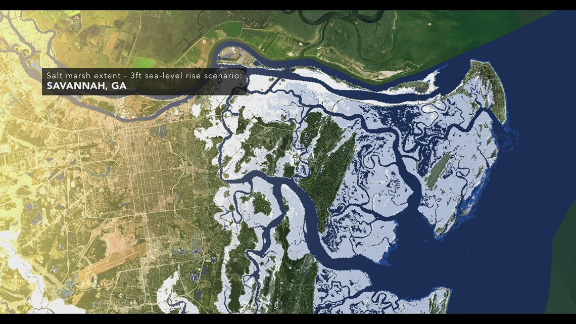 Sea Level Rise estimations in Savannah, Georgia | 11alive.com