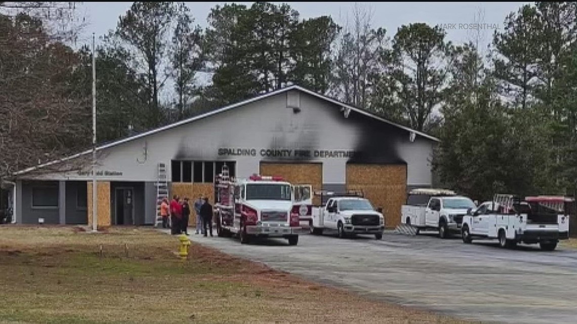 Ladder truck catches on fire inside Spalding County fire station ...