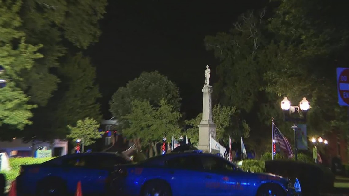 McDonough Square Confederate monument being removed | 11alive.com