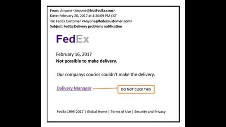 Don't fall for it! Scam email looks like it's from FedEx | 11alive.com