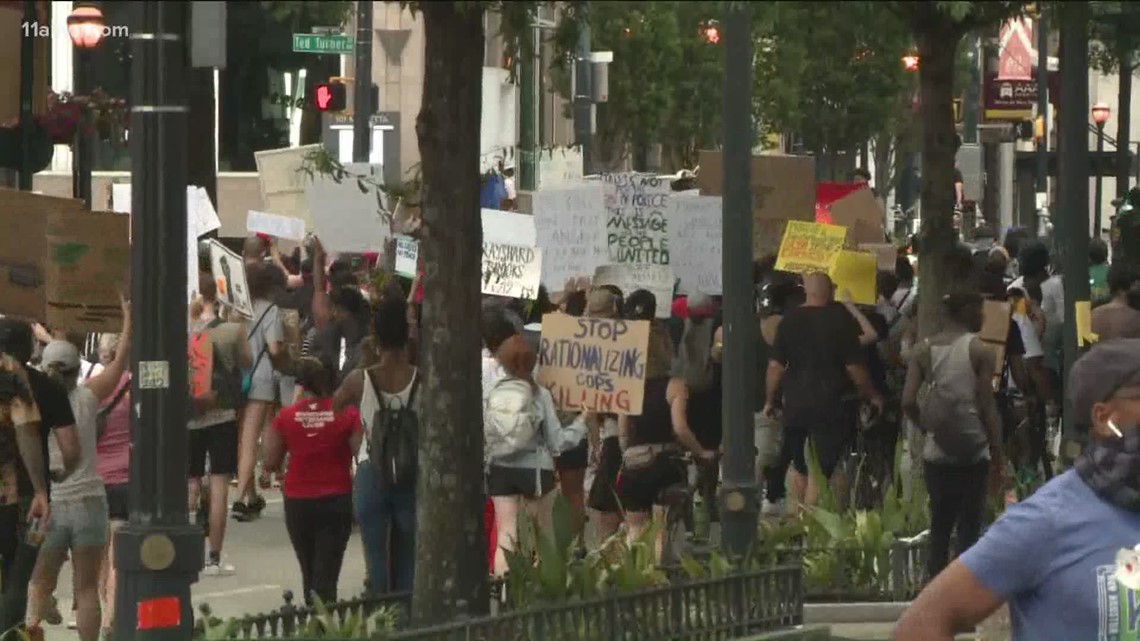 Atlanta protest at Centennial Olympic Park after Rayshard Brooks ...