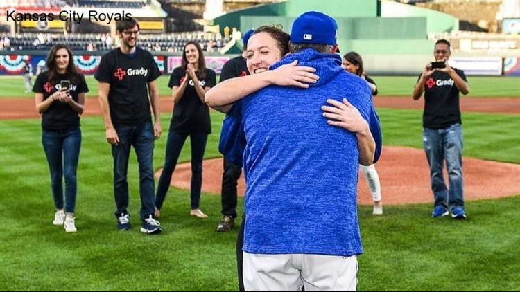 Photos: Grady trauma team honored before Kansas City Royals game ...