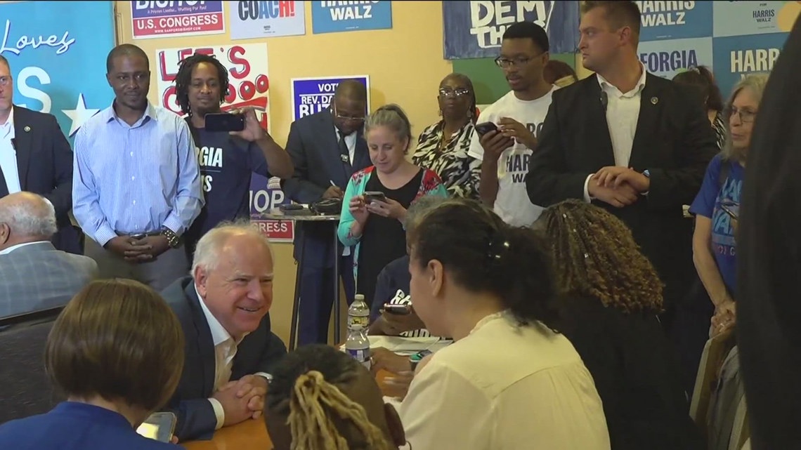 Tim Walz visit in Georgia: VP candidate appeals to young voters ...