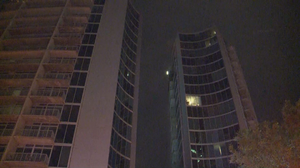Dozens evacuated after high-rise condo breaks out in flames | 11alive.com