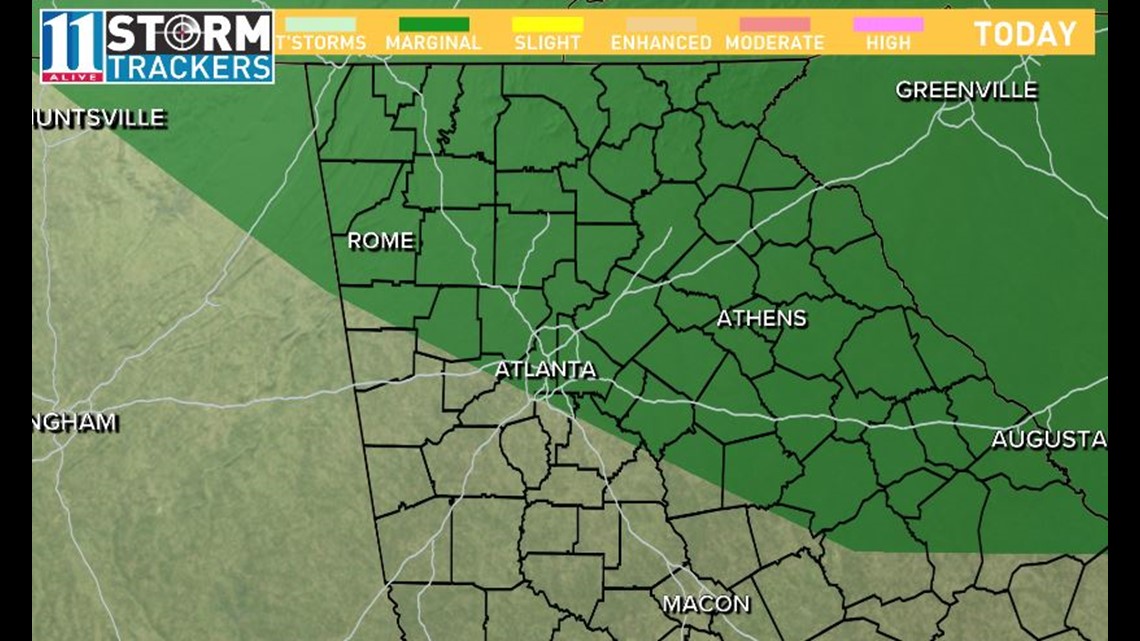 Severe weather outlook Monday afternoon and evening in metro Atlanta ...