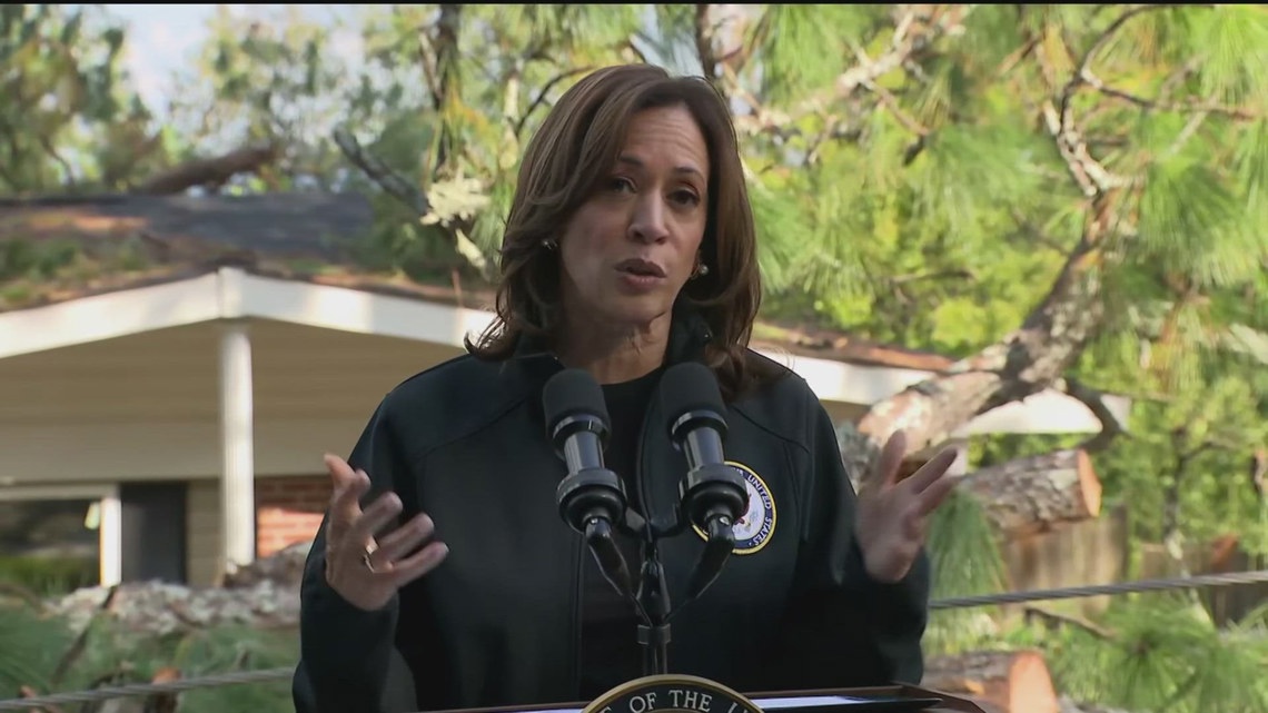 Kamala Harris thanks Gov. Brian Kemp for hurricane response in GA | 11alive.com