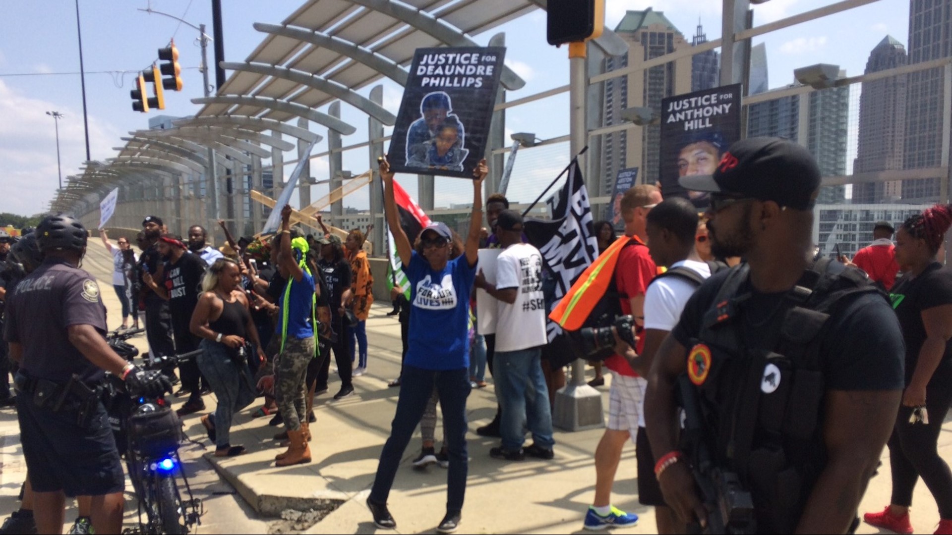 Police violence protest on 17th Street bridge | 11alive.com