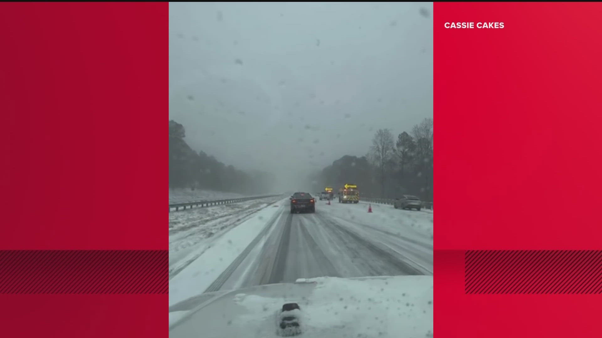How road conditions look across north Georgia as snow falls hard, ices ...