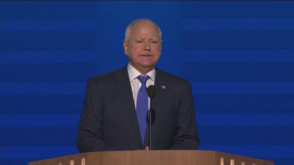 Gov. Tim Walz delivers speech at DNC | 11alive.com